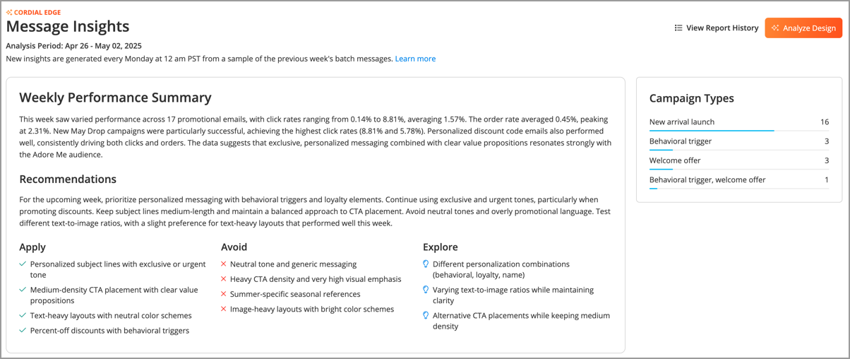Message Insights reports – Cordial Knowledge Base